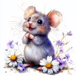 12 Cute Mouse Clipart JPG, Cartoon Mice Illustrations, Printable Mouse ...