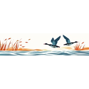Geese Hunting Border Clipart: Lake Scene (JPG Digital Download) - Etsy