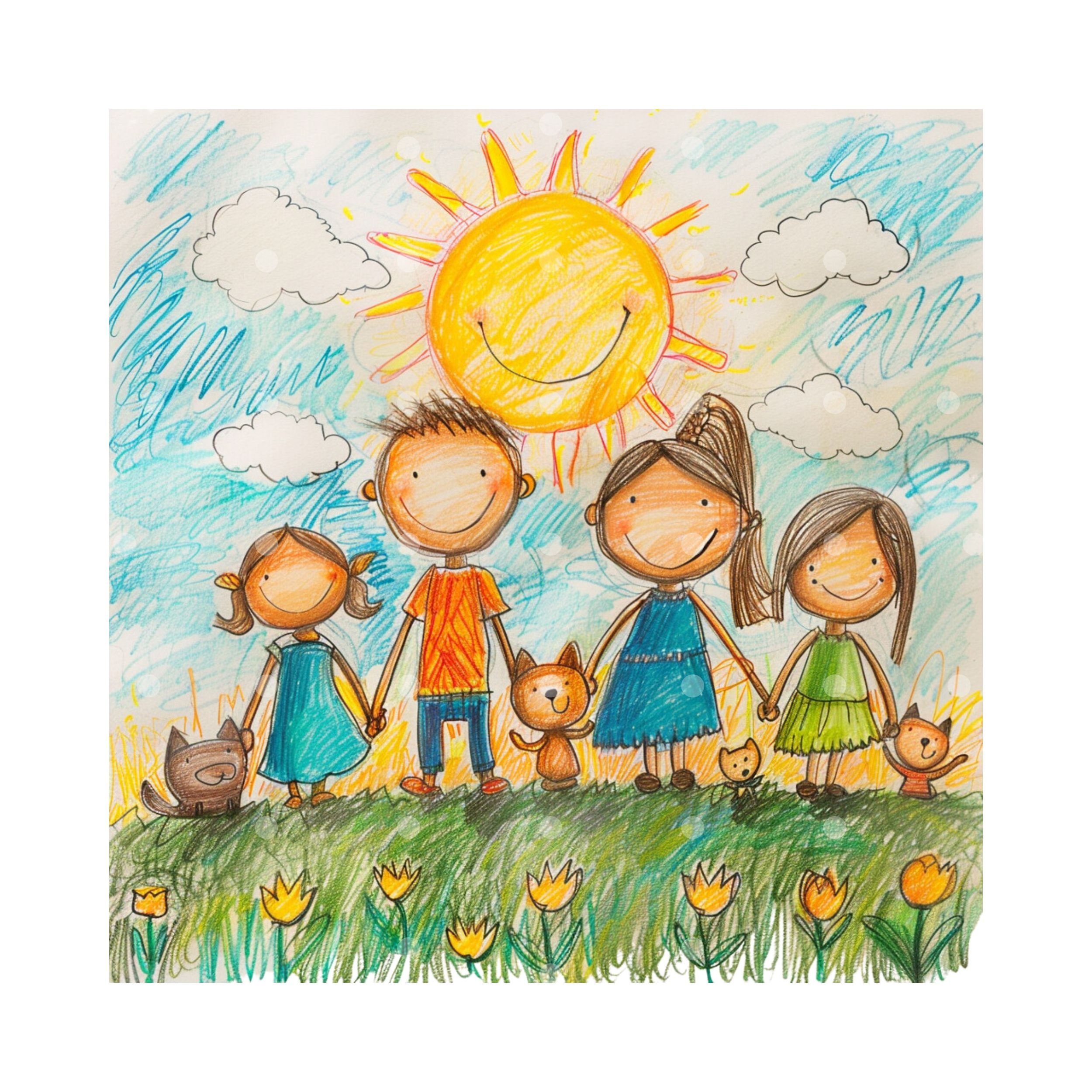 12 Happy Family Pastel Clipart, JPG Clipart. Family Together. Printable ...