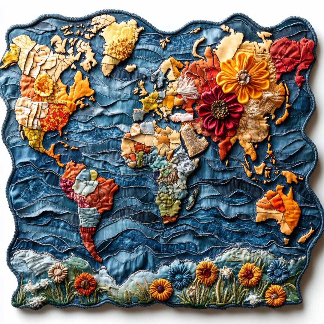 12 PATCHWORK World Map Clipart, Vintage Map Design, Globe Illustration, Scrapbooking, Junk ...