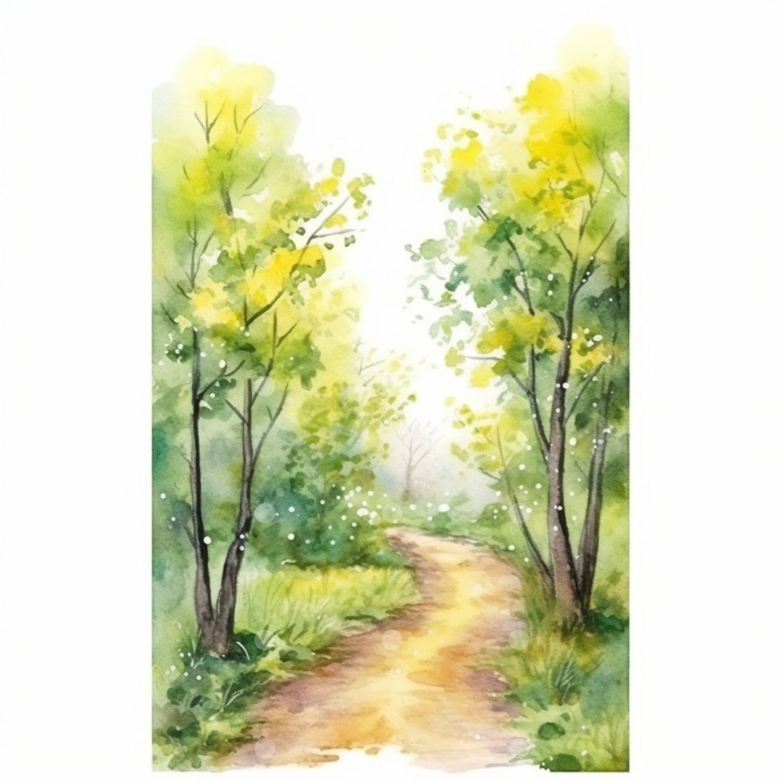 12 Forest Path Clipart, JPG, Camping, Watercolor Forest Path, Printable ...