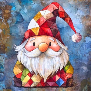 Christmas Gnomes Patchwork Clipart, Commercial Use Gnome Art, Print Gnomes, Collage Gnomes ...