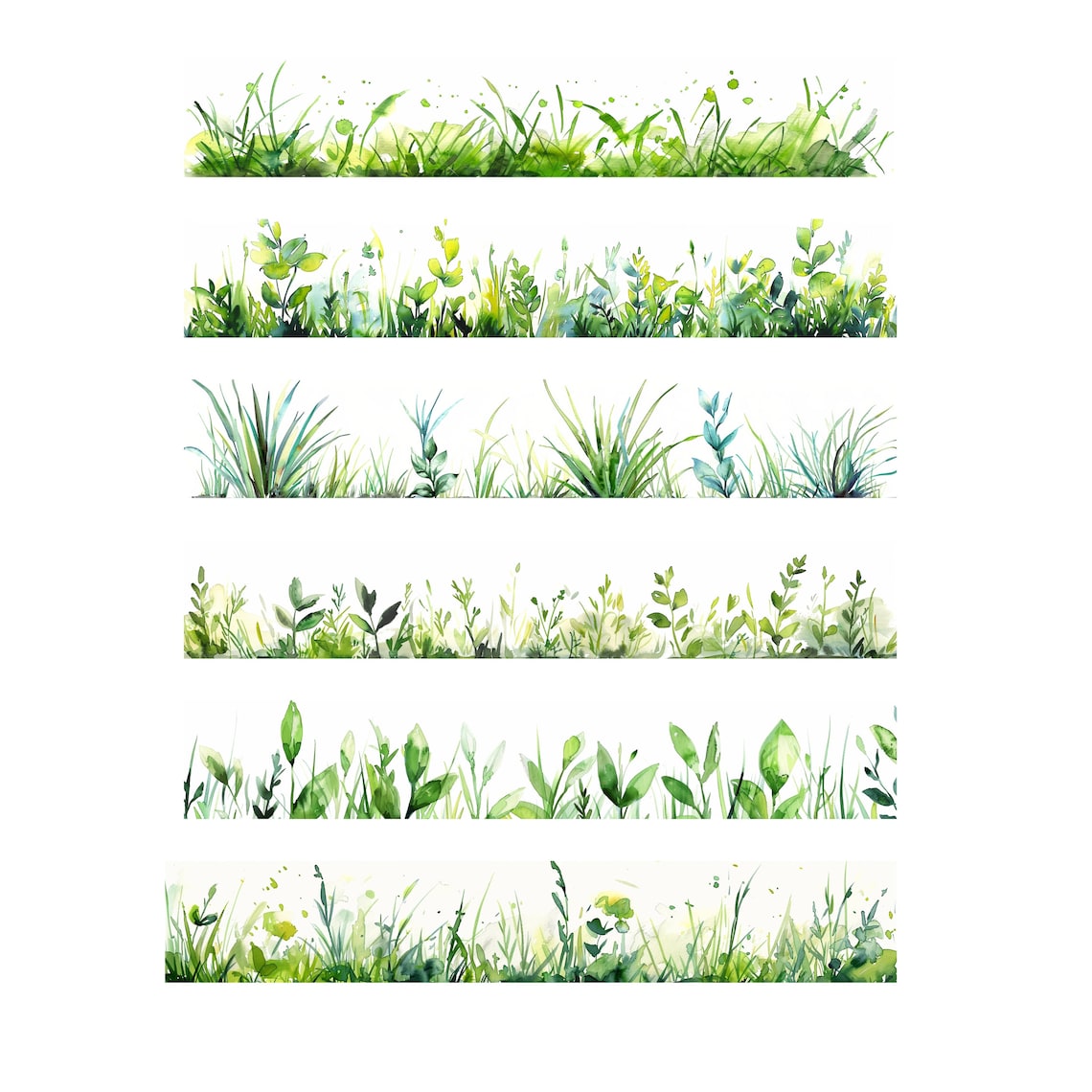 Grass Border Clipart, Grass Lawn Bundle, Grass Clip Art, Grass ...