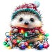 Christmas Hedgehog Clipart: Festive Holiday Animal Art (digital ...