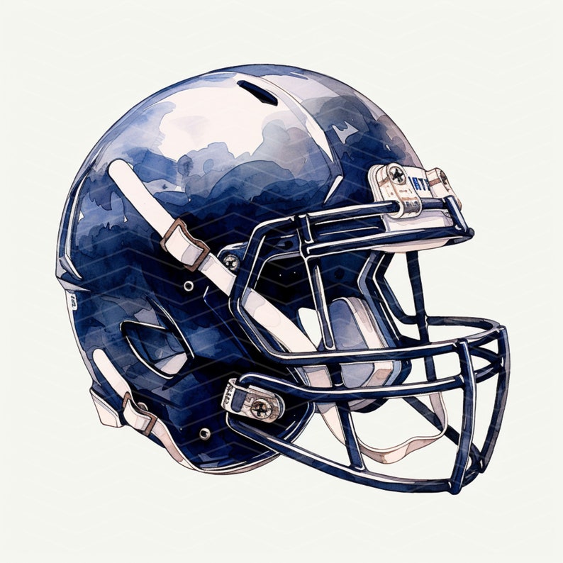 12 American Football Helmet Cliparts, JPG Image, Watercolor Football ...