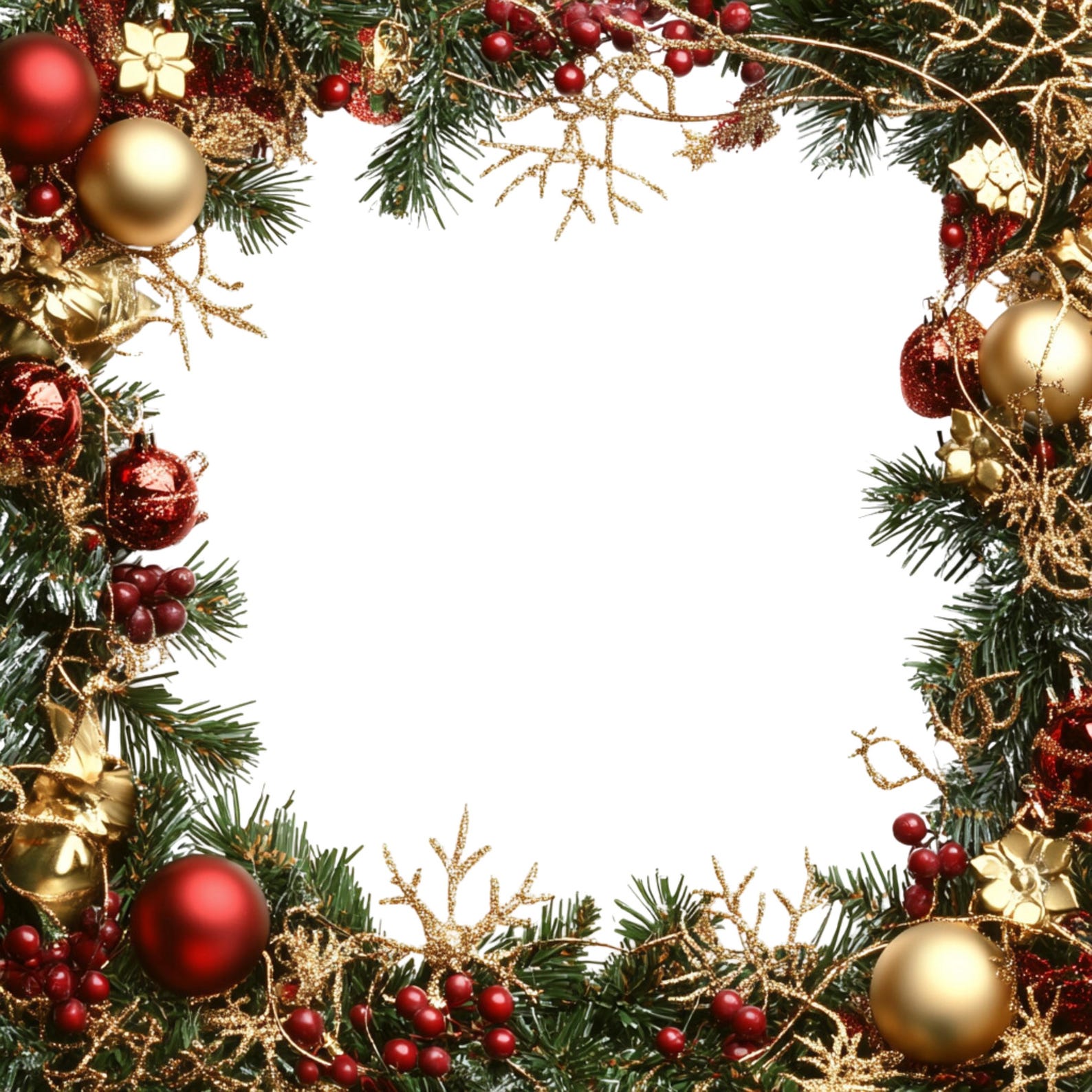 Watercolor Christmas Frames Clip Art: Holiday PNG Bundle (digital ...