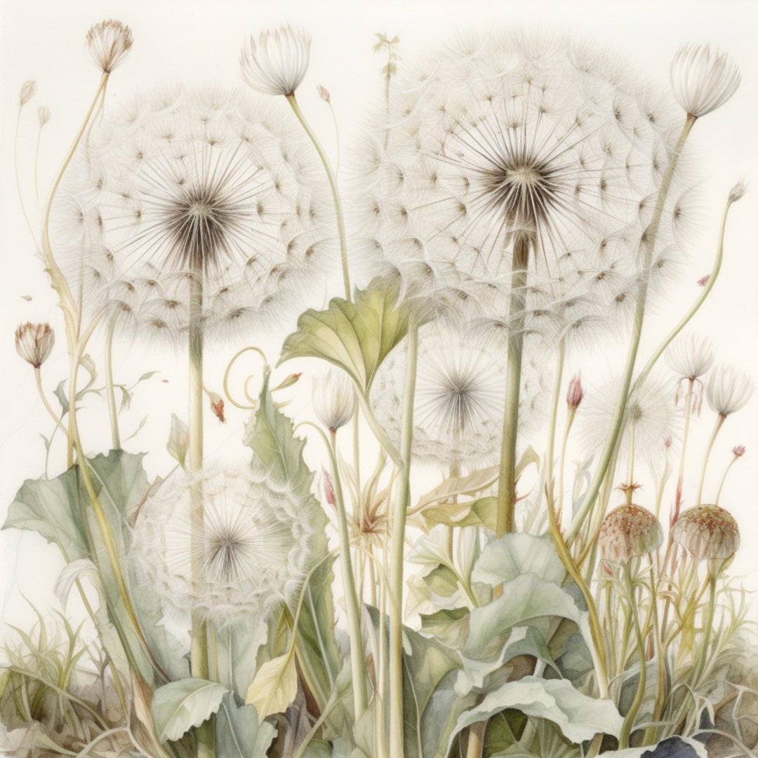 20 Dandelion Watercolor, Clipart Dandelion Bundle, JPG, Craft Art, Card ...