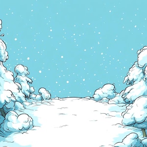 Christmas Card Backgrounds: Snowy Winter Frames (digital Download ...