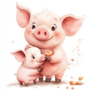 10 Cute Pig and Piglet Clipart, Commercial Use Piglet Art, Print Pig ...