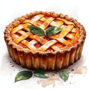 12 APPLE PIE Clipart, Png Pie Image, Homemade Pie Clip Art, Digital ...