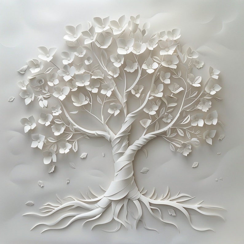 Textured Bas-relief Tree Art Prints: Enchanted Fantasy Designs (digital ...