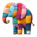 Patchwork Elephant Clipart, Cute Animal Illustration (digital Image ...