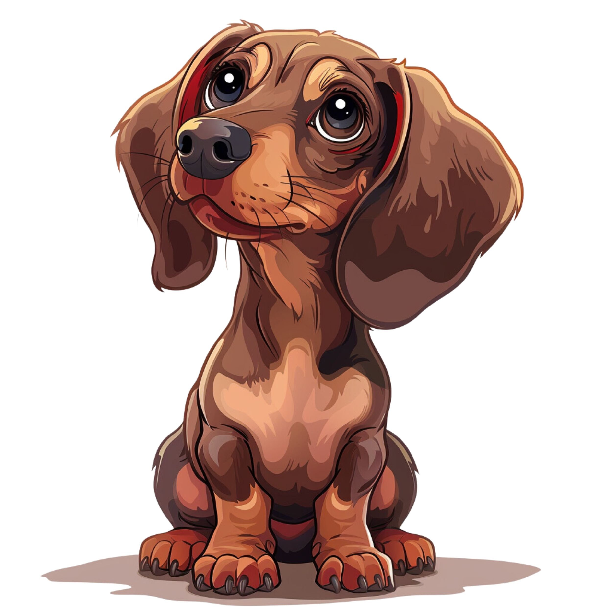 10 CUTE DACHSHUND CLIPARTS, Png Dachshund, Cartoon Dachshund ...