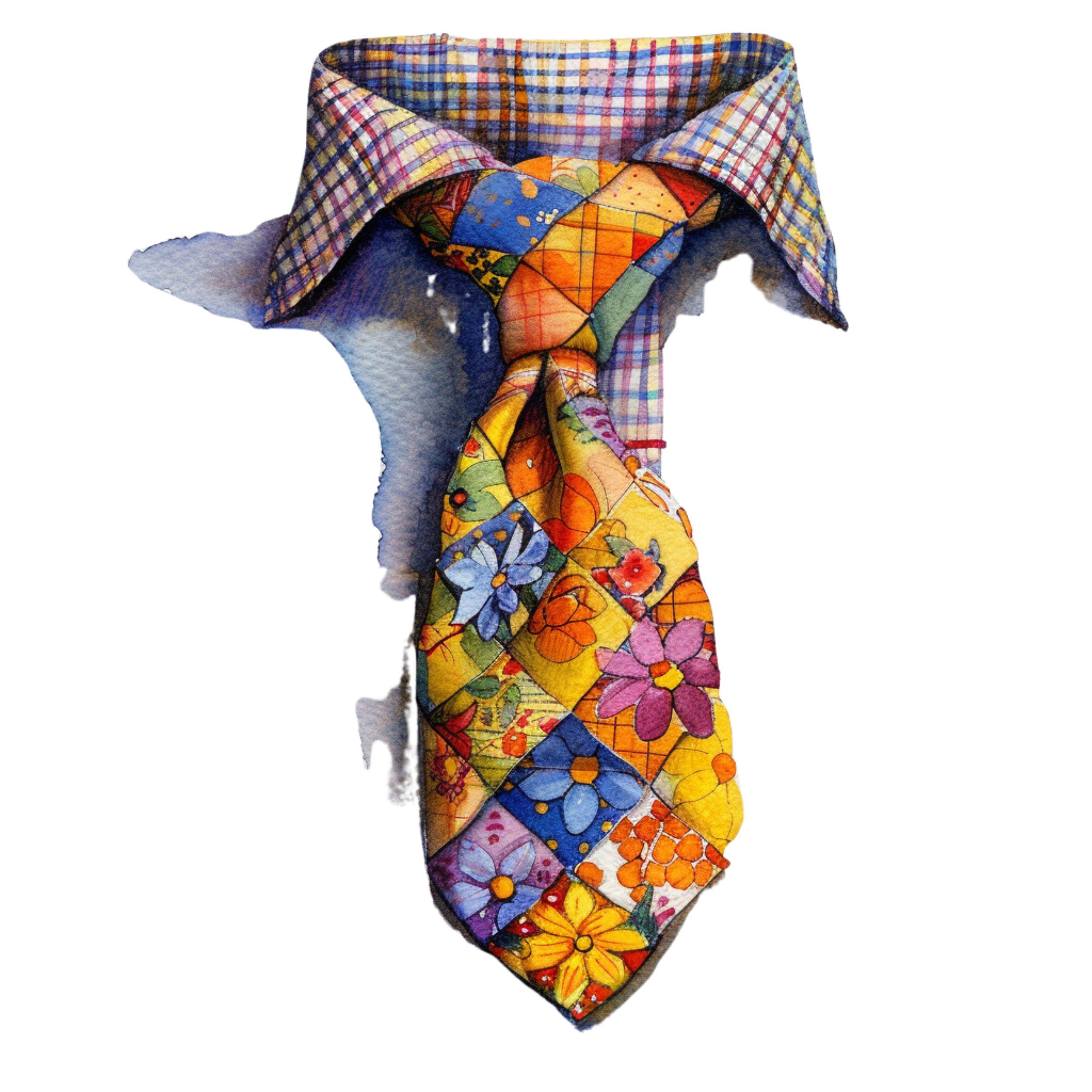 12 PATCHWORK TIE CLIPART, Tie Art, Patchwork Tie Illustration, Digital ...