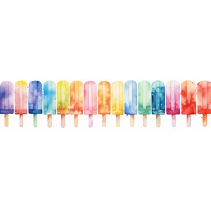 Popsicle Border Clipart: Watercolor PNG Bundle (digital Download) - Etsy
