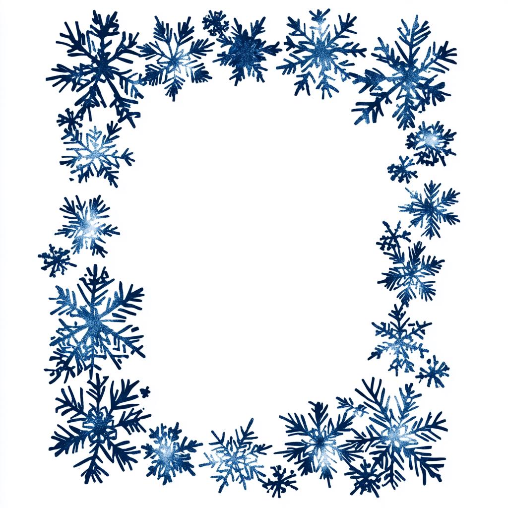 Christmas Snowflake Frames Clip Art: Holiday PNG Bundle (digital ...