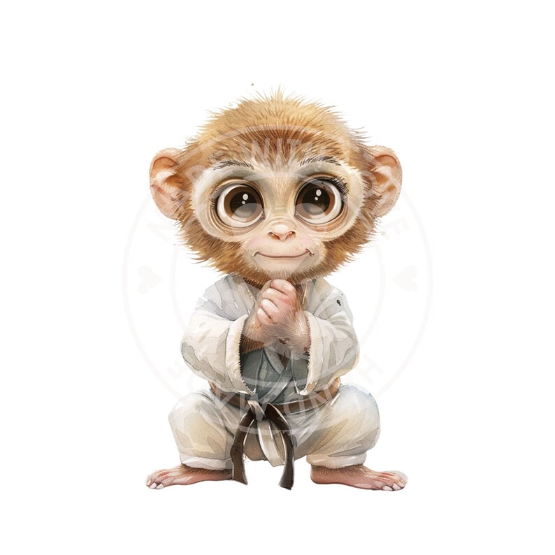 12 PNG Cartoon Monkey Clipart, Baby Monkey Sensei Png, Printable ...