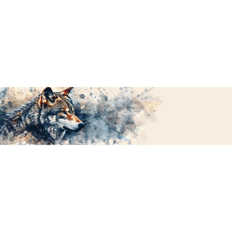 Wolf Border Clipart: Wildlife Theme, High-resolution (JPG Digital ...