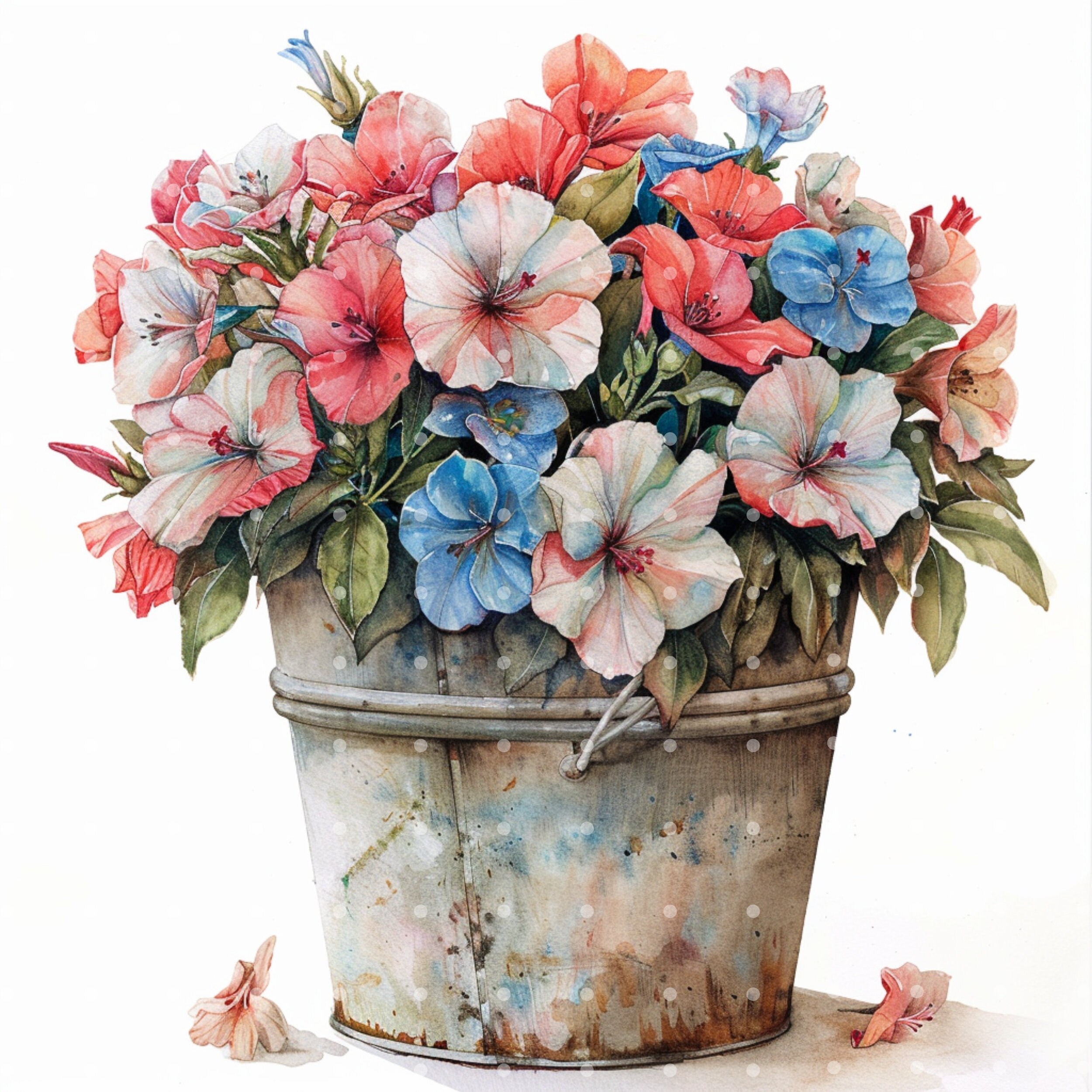 12 JPG Flower Buckets Clipart, Bucket With Flowers, High Quality ...