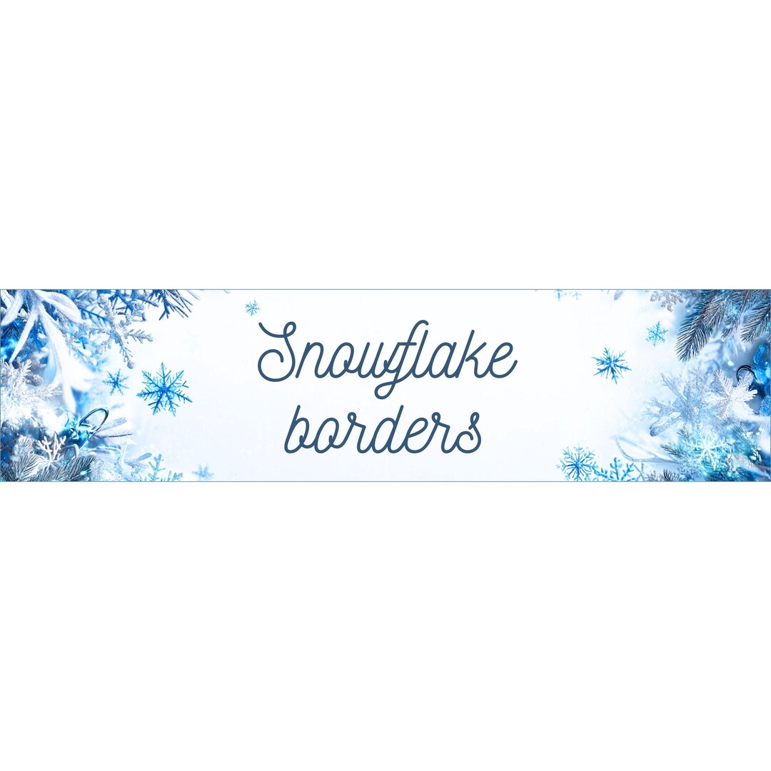 Snowflake Winter Border Clipart: Christmas Digital Image (JPG) - Etsy