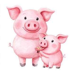 10 Cute Pig and Piglet Clipart, Commercial Use Piglet Art, Print Pig ...