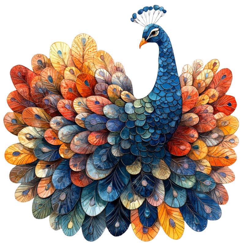 12 Peacock Mosaic Clipartpeacock Watercolor Mosaic Peacock Illustration Png Peacock Wall Art
