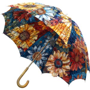 Patchwork Floral Umbrella Digital Image (PNG Clipart) - Etsy