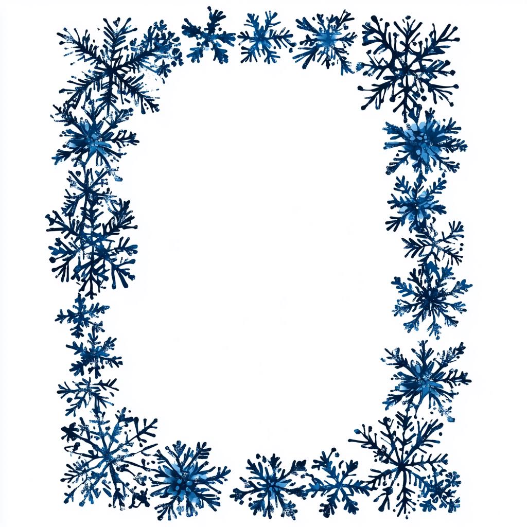 Christmas Snowflake Frames Clip Art: Holiday PNG Bundle (digital ...