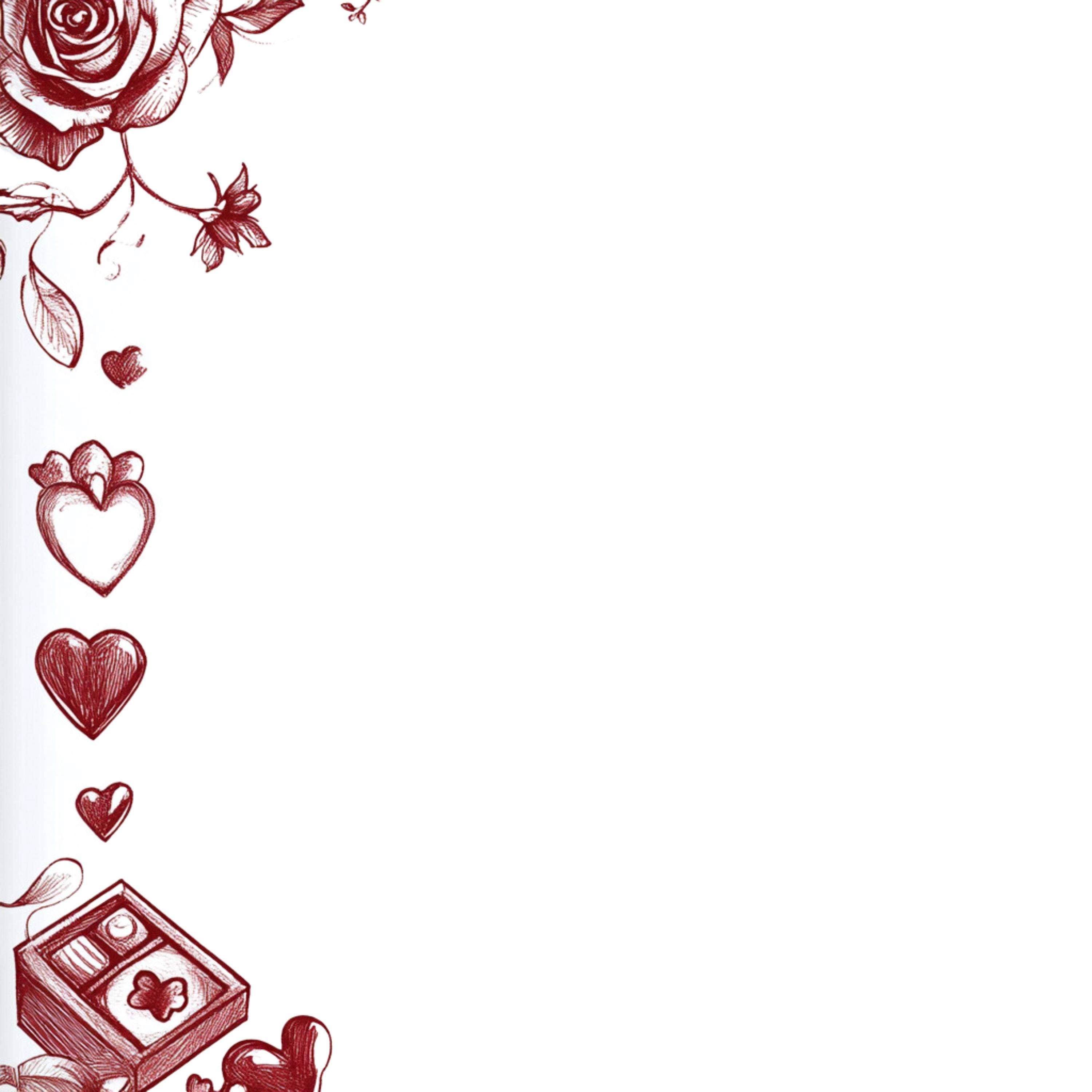 Red Hearts Frame: Valentine's Day PNG Clipart (digital Download ...
