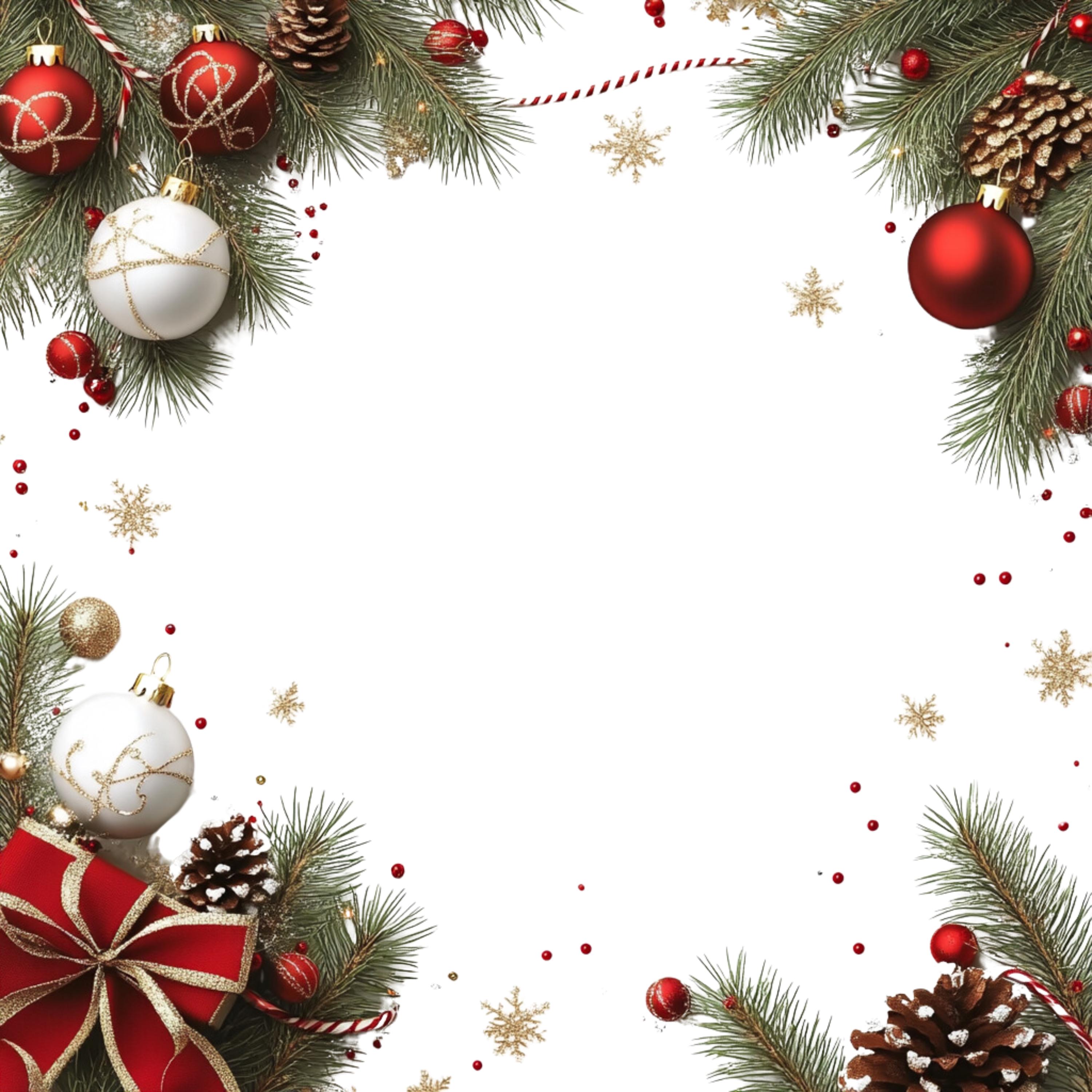Christmas Balls Frame Art: Festive PNG Clipart (digital Download ...