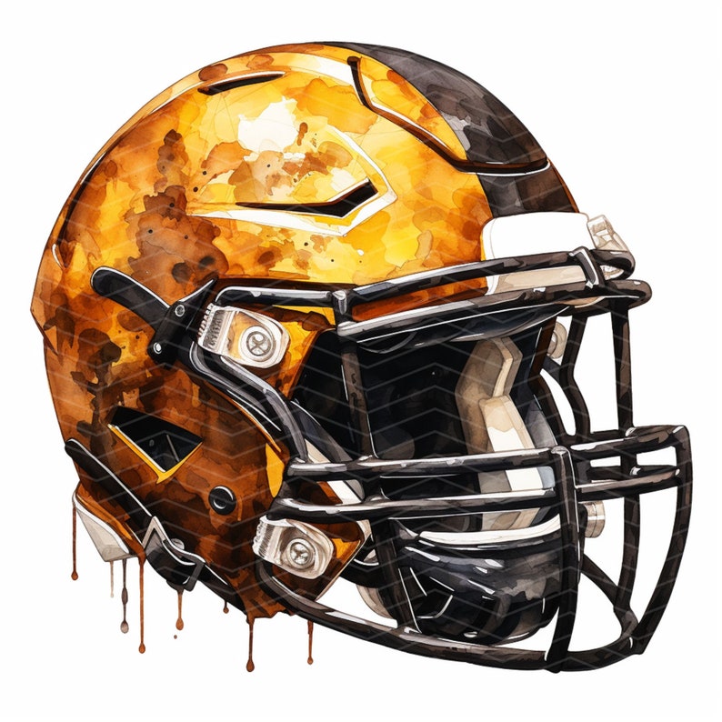 12 American Football Helmet Cliparts, JPG Image, Watercolor Football ...