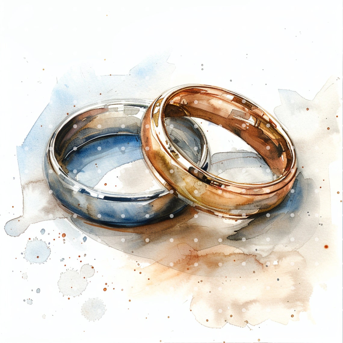 16 Wedding Rings Clipart, Wedding Clipart, Printable Watercolor Clipart ...