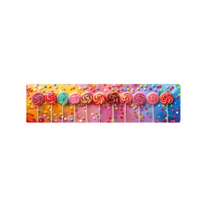 10 Lollipop Border Clipart JPG, Birthday Lollipop Border, Bright Colors ...