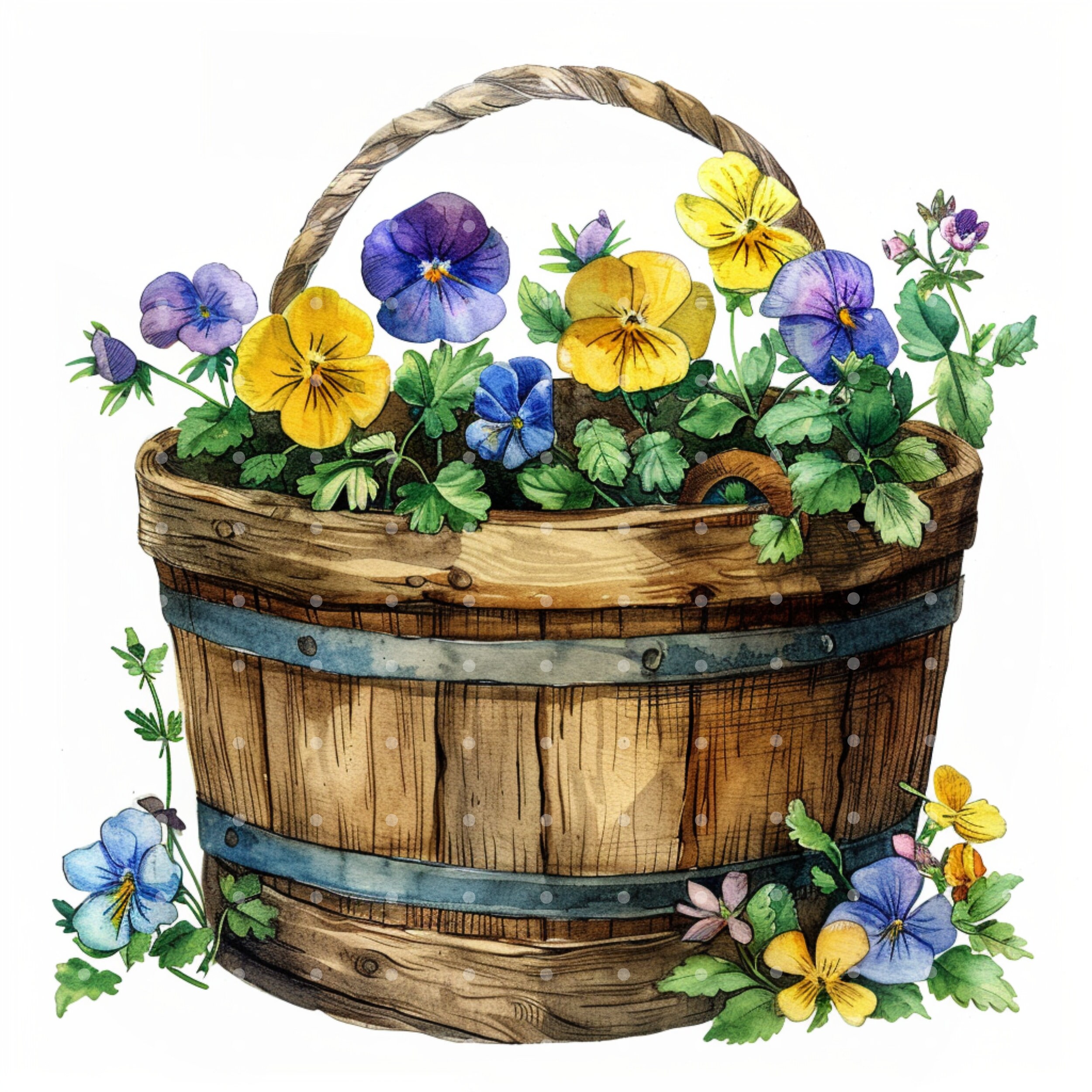 12 JPG Flower Buckets Clipart, Bucket With Flowers, High Quality ...