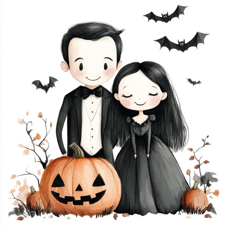 10 Cute Vampires Clipart, Cartoon Vampire Bundle Clip Art, Halloween ...