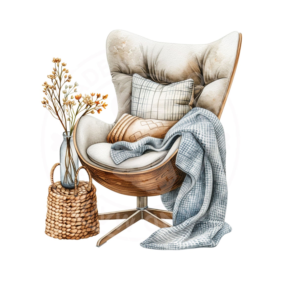 12 PNG Cozy Chairs Clipart. Transparent Background Png Vintage Chair ...