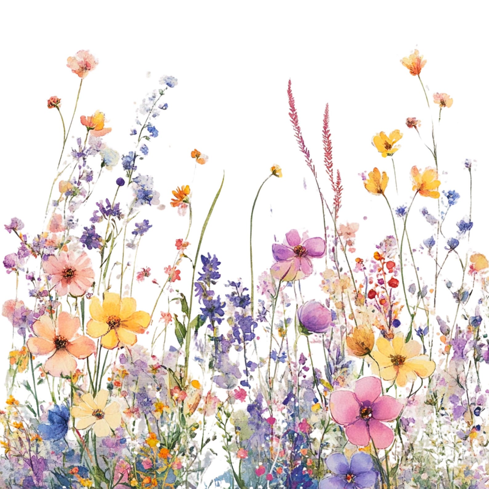 12 Watercolor Wildflower Clipart: Floral PNG Set (digital Download) - Etsy