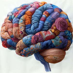 Watercolor Brain Flowers Patchwork Clipart: Scrapbooking Art (digital ...