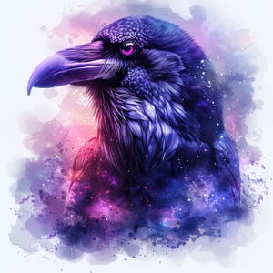 Neon Crow Clipart: Watercolor Rainbow Crow Bundle (JPG) - Etsy