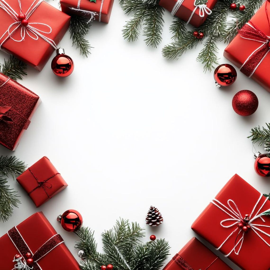 Christmas Frame Border Clipart: Festive Holiday Art (digital Download ...