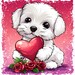 12 Cute Valentine Puppy Valentine's Day JPG, Love Heart Designs ...