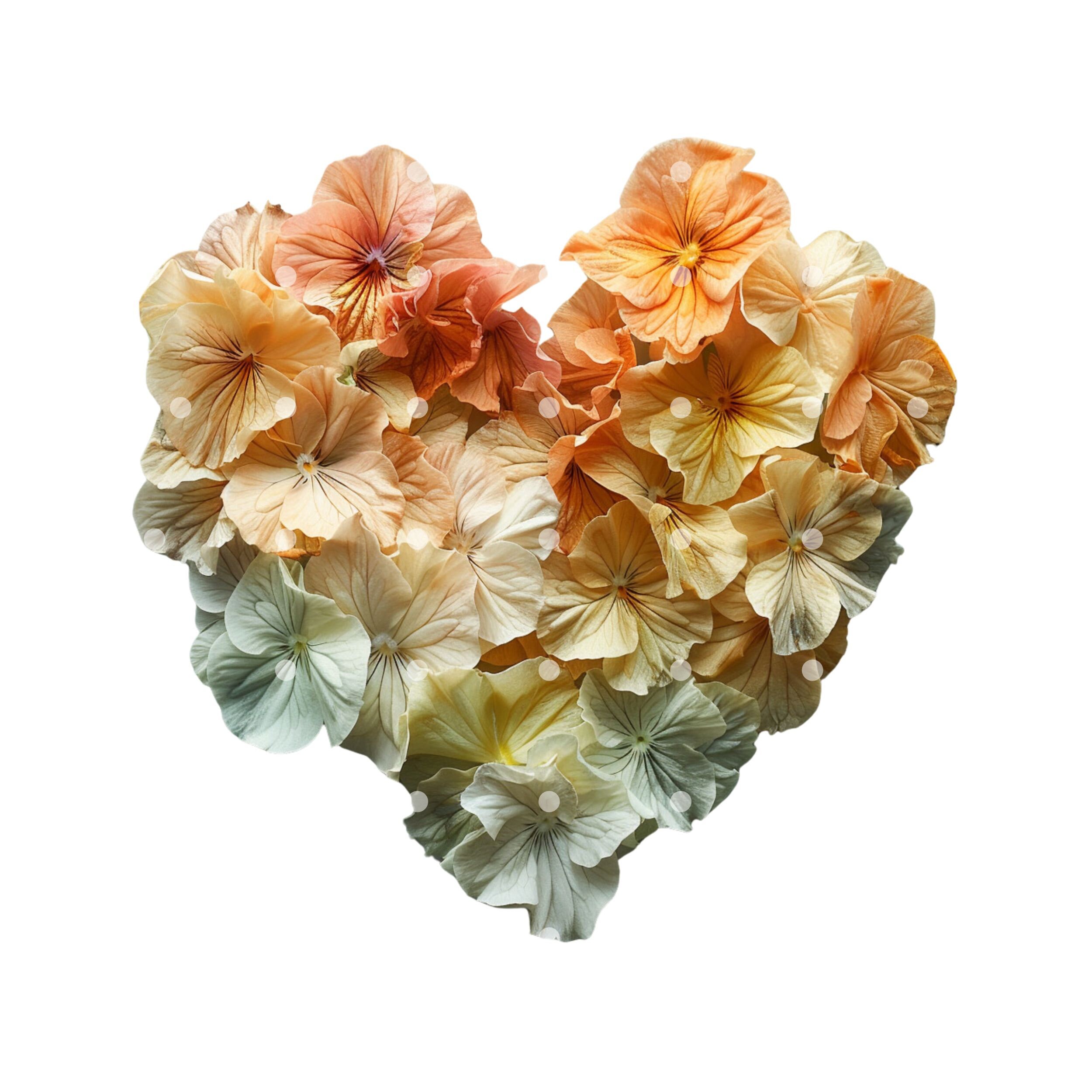 12 JPG Floral Hearts Clipart , Heart Shaped Flower Image, Printable ...