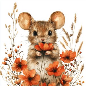 12 Cute Mouse Clipart JPG, Cartoon Mice Illustrations, Printable Mouse ...