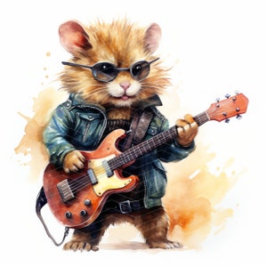 15 Hamster Rockstar Cliparts, Jpg Hamster Image, Hamster Playing Guitar ...