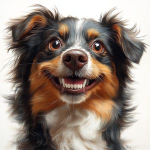 Smiling Dog Portrait Cliparts, Watercolor Style (JPG), Spring Clipart ...