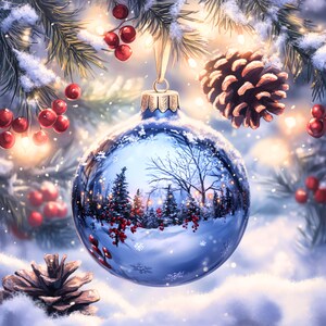 Blue Christmas Ornament Digital Images: Holiday Clipart (digital ...