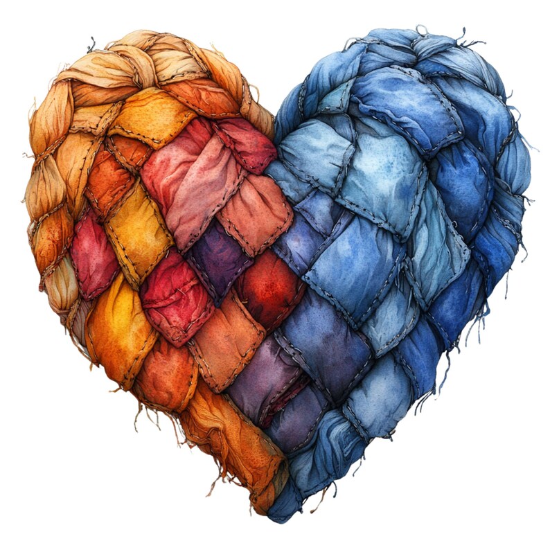 10 PATCHWORK COZY HEART Cliparts, Png Image of a Patchwork Heart ...