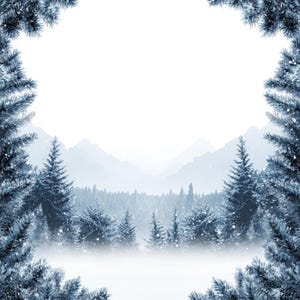 12 Winter Frame Art Landscape Clipart, Watercolor Winter Scene, High ...