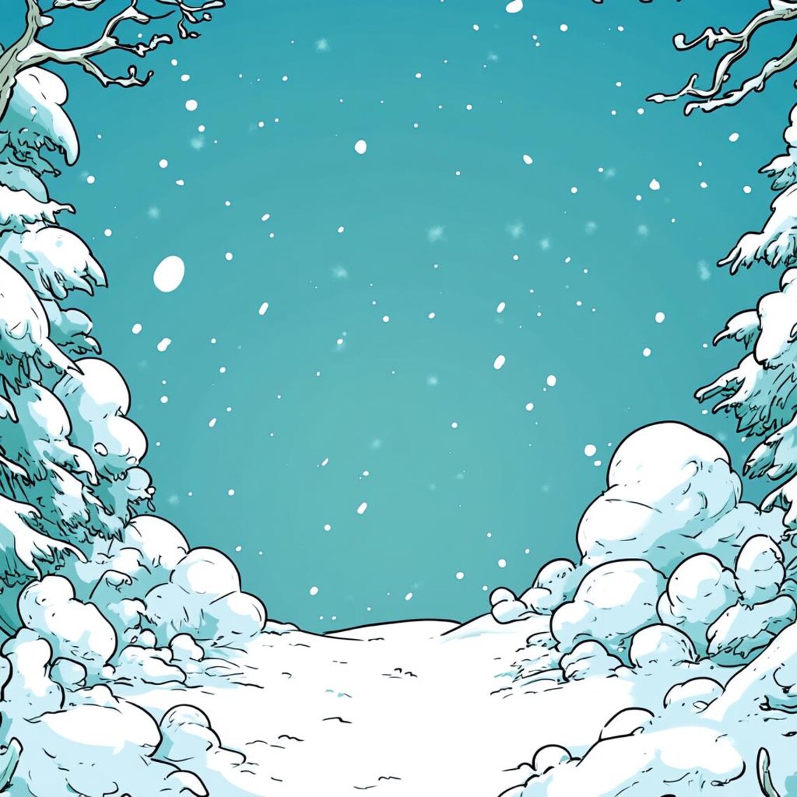 Christmas Card Backgrounds: Snowy Winter Frames (digital Download ...