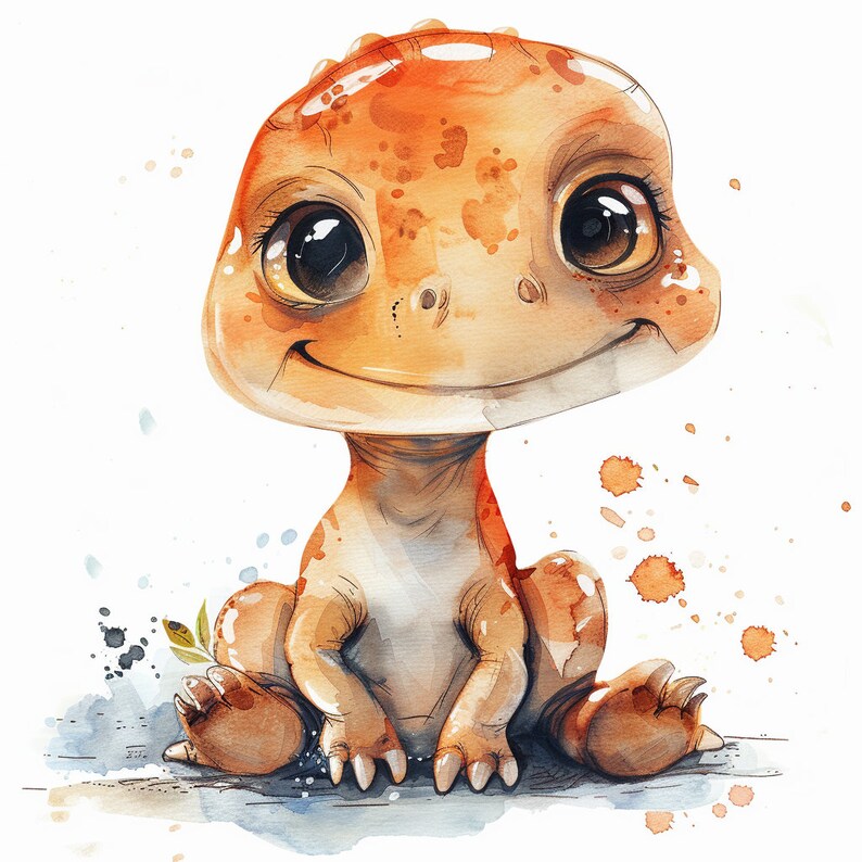 12 Baby Dino, Clipart, Baby Dinosaur, Printable Watercolor Clipart ...
